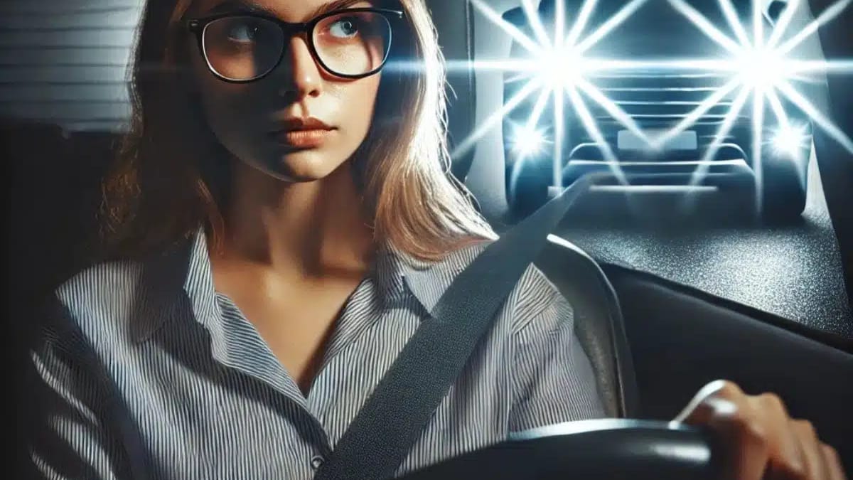 Driver with astigmatism shows what LED headlights look like to her and ...