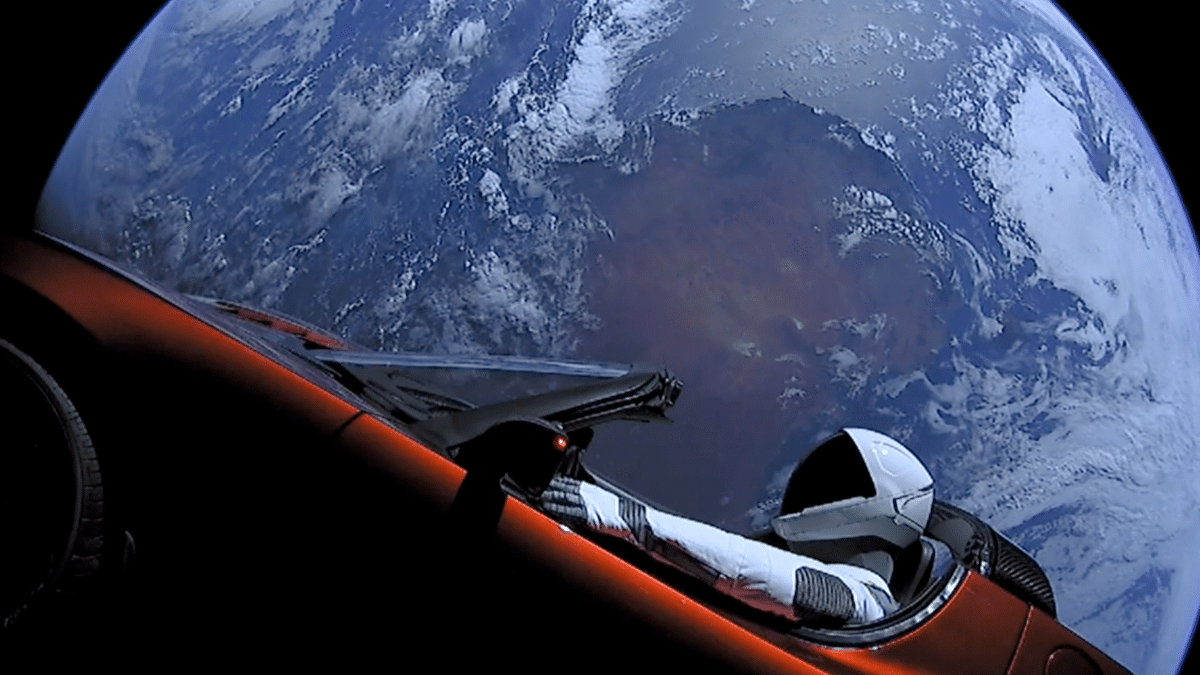 The Tesla Roadster in space is travelling at 11,000mph but hasn't yet ...