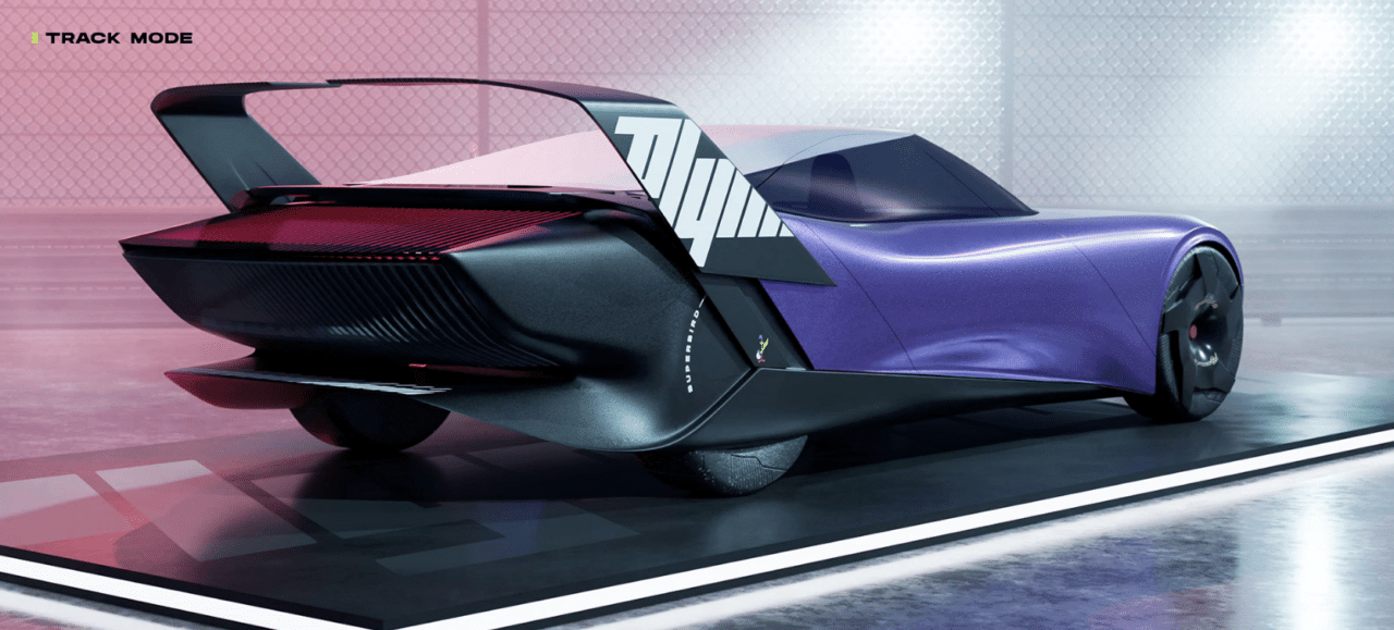This 2045 Plymouth Superbird EV Concept has moving bodywork