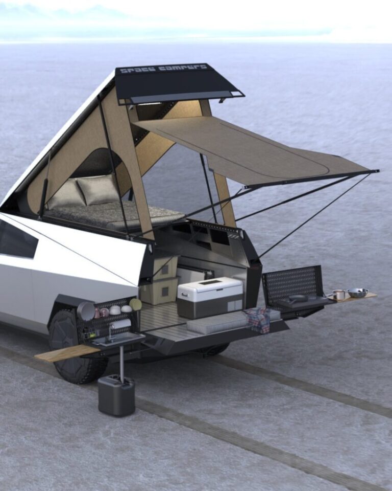 Feast your eyes on the futuristic Tesla Cybertruck camper