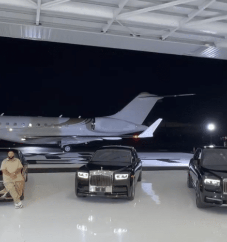 DJ Khaled shows off his jet and car collection in private hangar