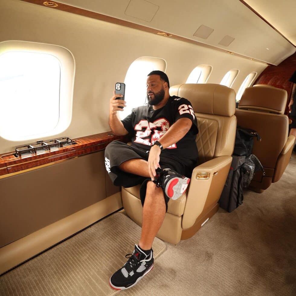 Whether flying or driving DJ Khaled travels in outrageous luxury