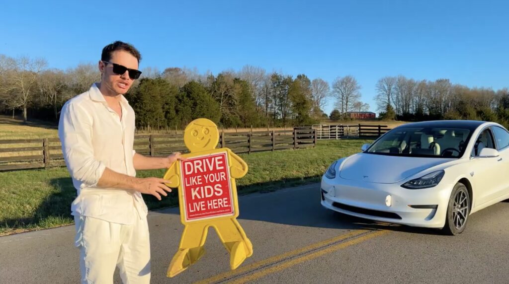 YouTuber drives his Tesla Model 3 upside down