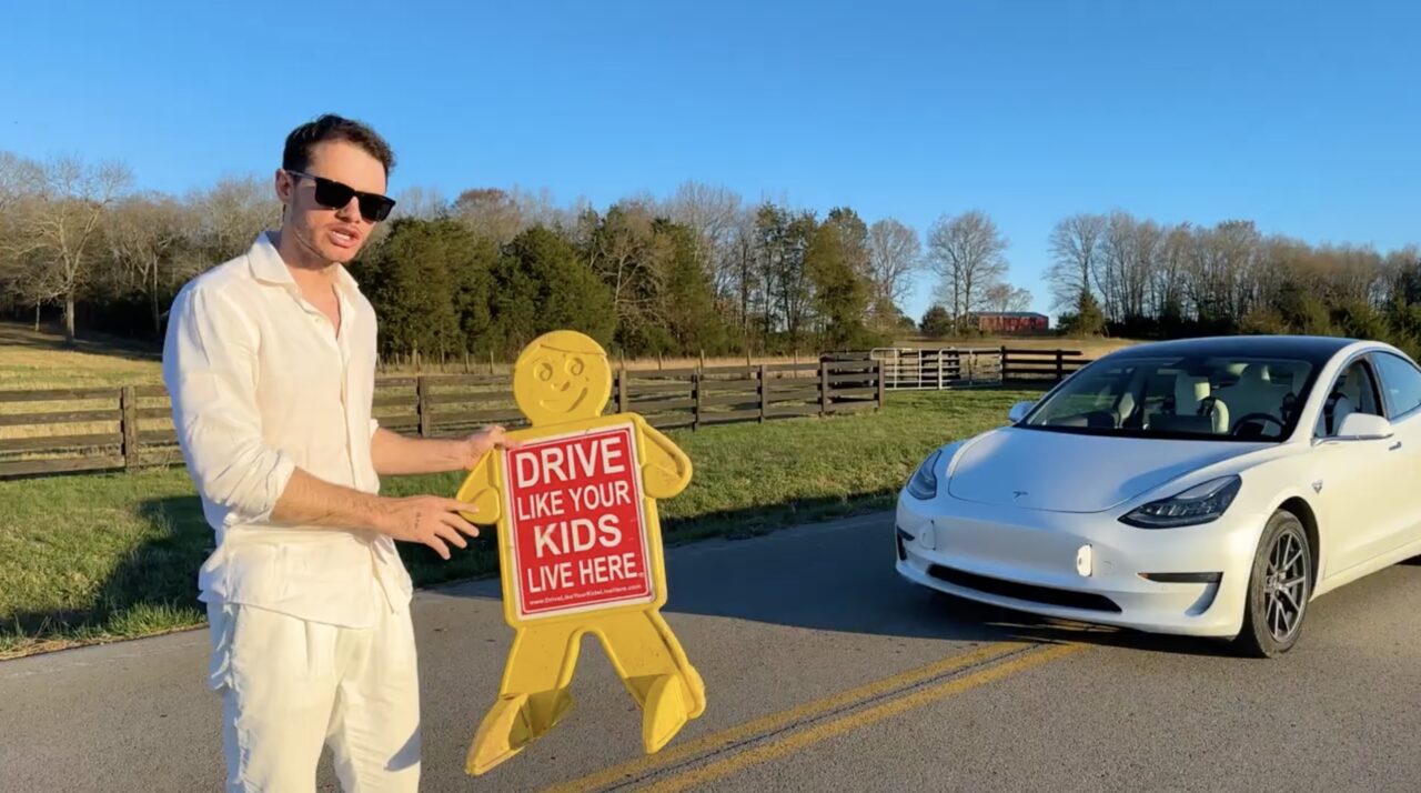 YouTuber drives his Tesla Model 3 upside down