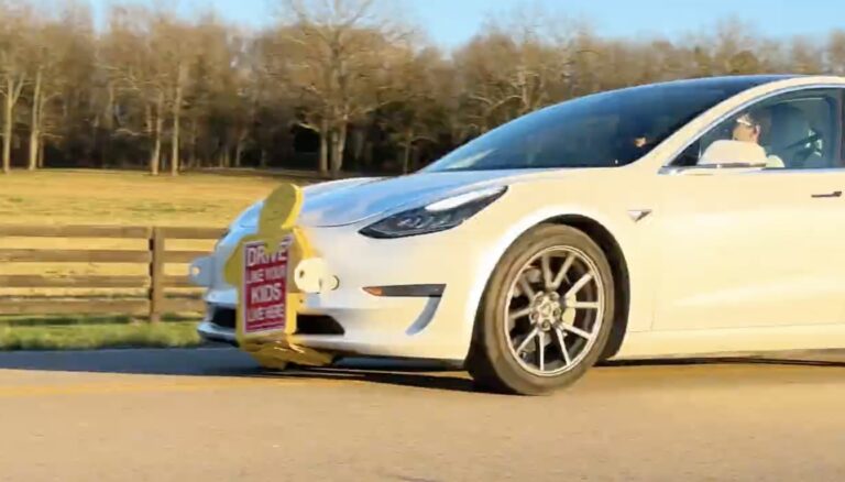 YouTuber drives his Tesla Model 3 upside down