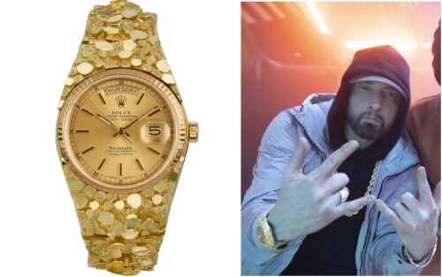 A closer look at Eminem's custom gold Rolex
