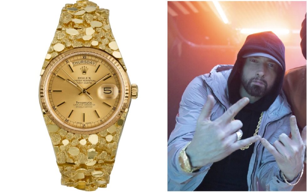 A closer look at Eminem's custom gold Rolex
