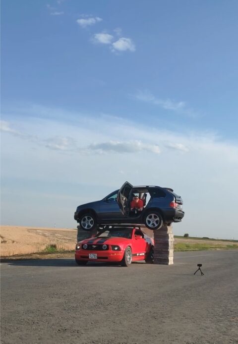 Man attempts to backflip over 5 cars in death-defying video