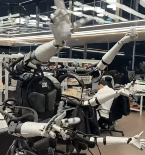 Footage of humanoid robot factory in China