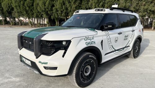 Most futuristic police car - 12 secret cameras and a DRONE