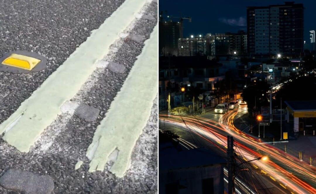 Clip shows Australia’s glow-in-the-dark road lines in action
