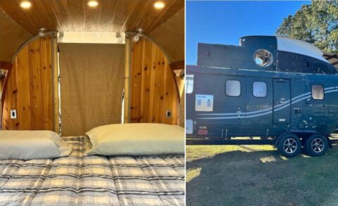 The 'Helicamper' is an Army chopper converted into a camper