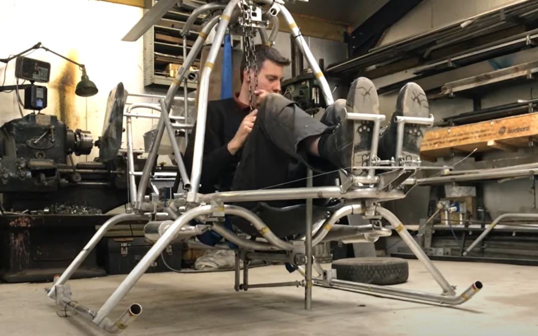 Man takes insane homemade helicopter he created in garden shed on test ...