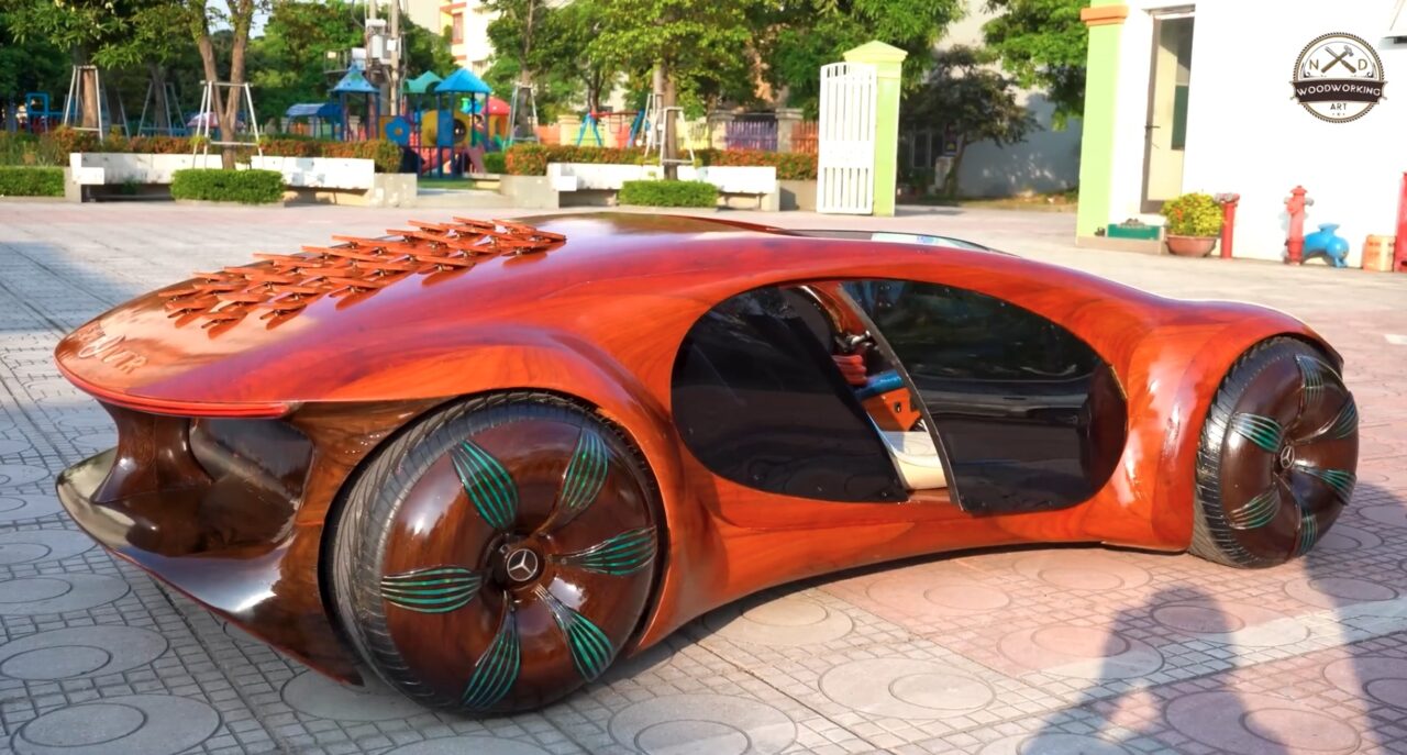 This Mercedes Vision AVTR built from wood has real bionic flaps
