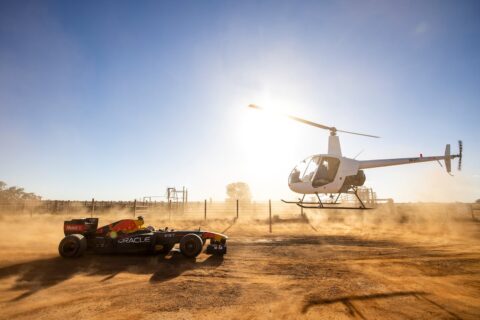 Watch Daniel Ricciardo race a Red Bull F1 car in the desert