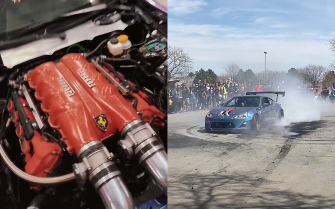 Mechanic sticks a Ferrari engine in his Toyota