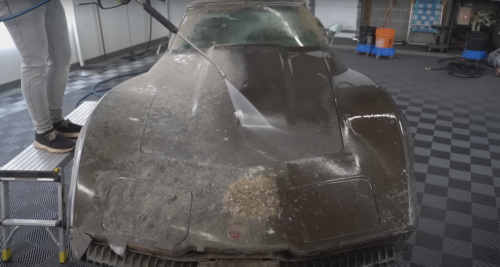 Watch Corvette Stingray get first wash in 34 years