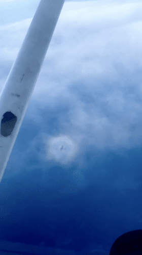 Woman snaps rare photo of 'pilot's glory' plane phenomenon