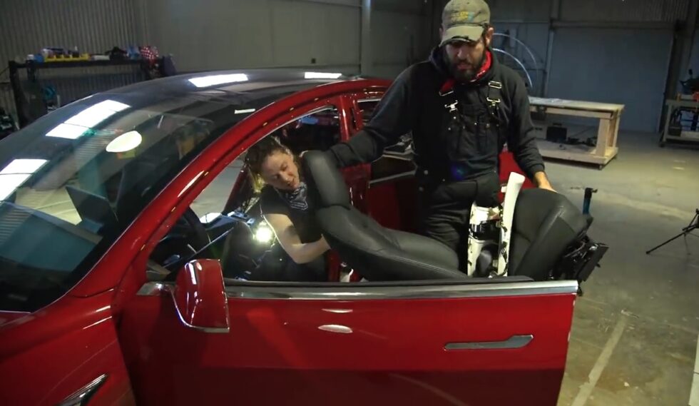 Woman chops up brand new Tesla to make DIY Truckla