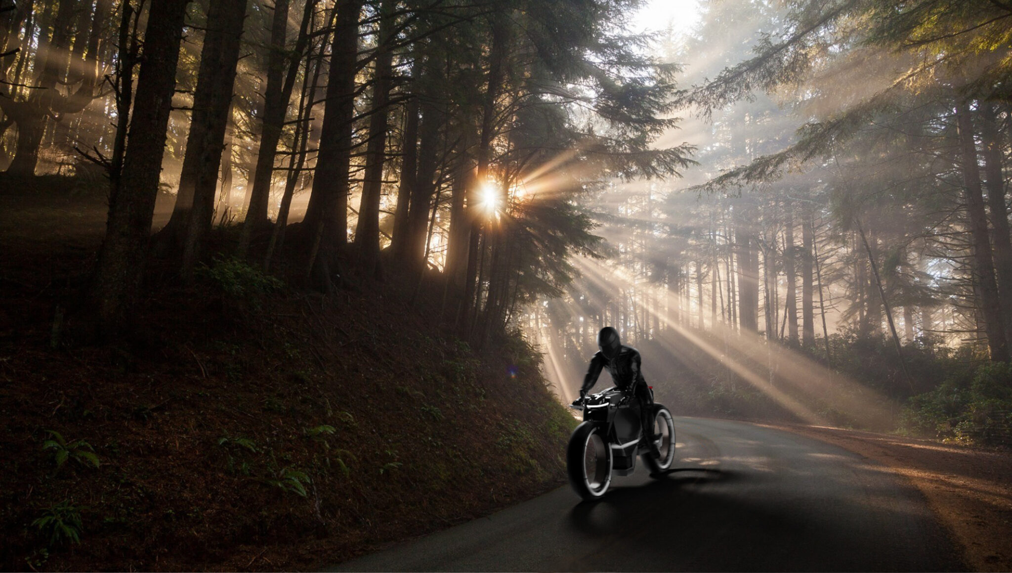 This futuristic 'Tesla' motorbike is a 2-wheeled Cybertruck.