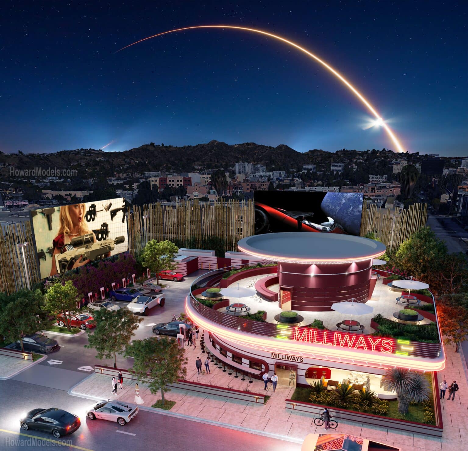 Elon Musk is now building a Tesla drive-in diner and movie theater