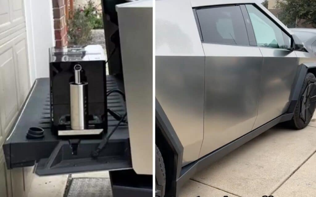 Owner uses Cybertruck to make coffee during power outage