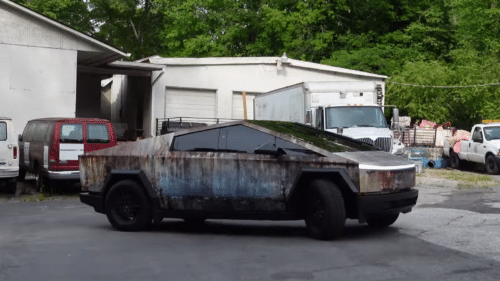 Tesla Cybertruck gets a rusty wrap and it looks incredible