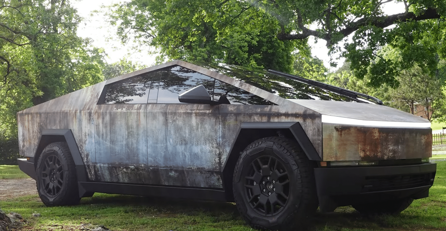 Tesla Cybertruck gets a rusty wrap and it looks incredible