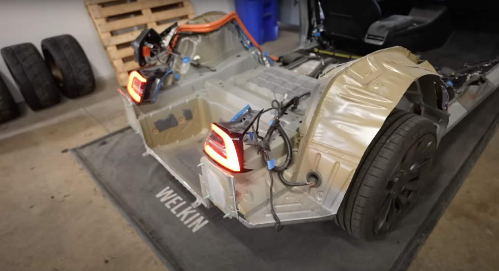 Guy removes Tesla Model 3 body to see how fast it will go