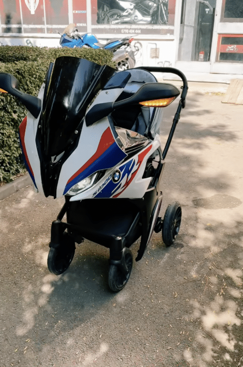 This baby stroller modded into BMW S1000 RR is super cool