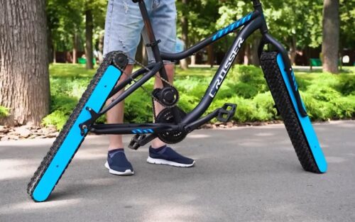 Bizarre pedal-less bicycle doesn't have a seat or chains