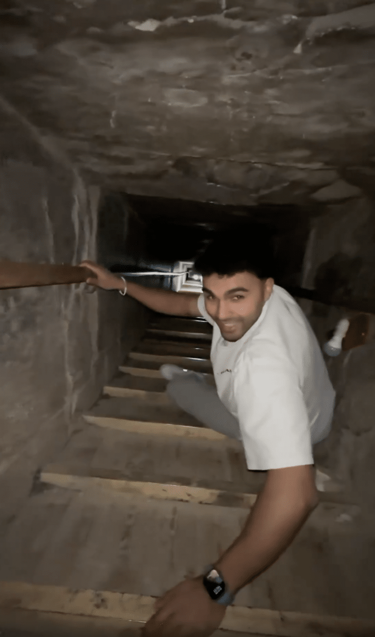 Man captured incredible footage exploring inside pyramids
