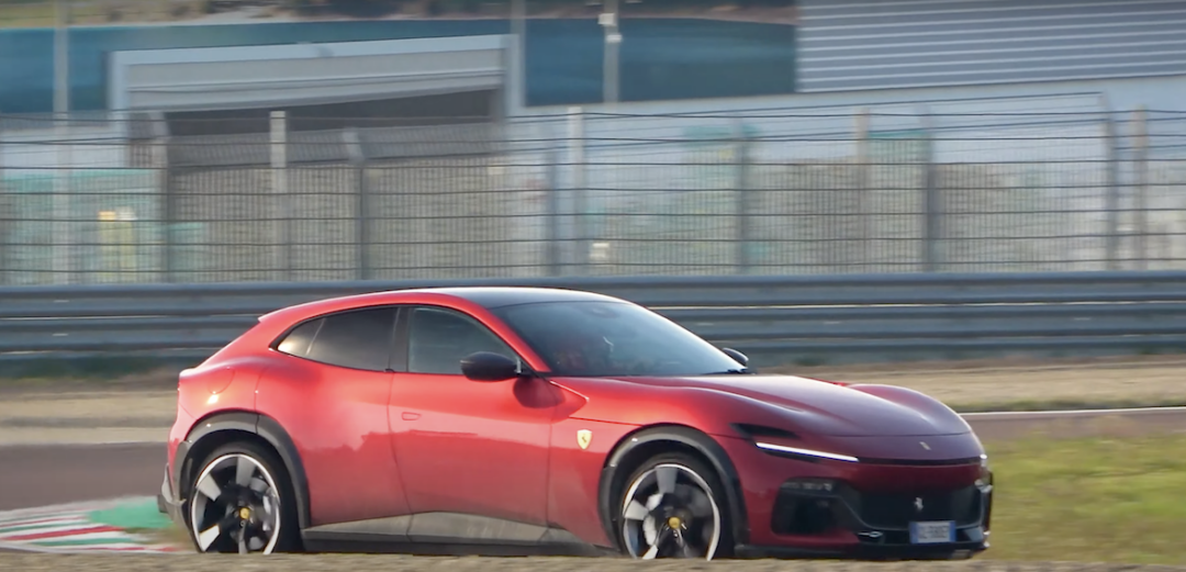 Watch a Ferrari Purosangue being thrashed around a racetrack
