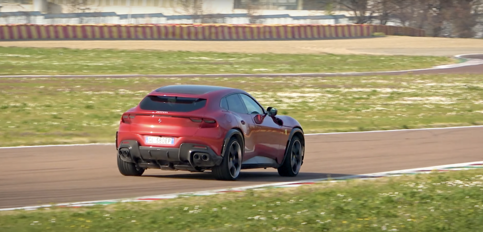 Watch a Ferrari Purosangue being thrashed around a racetrack