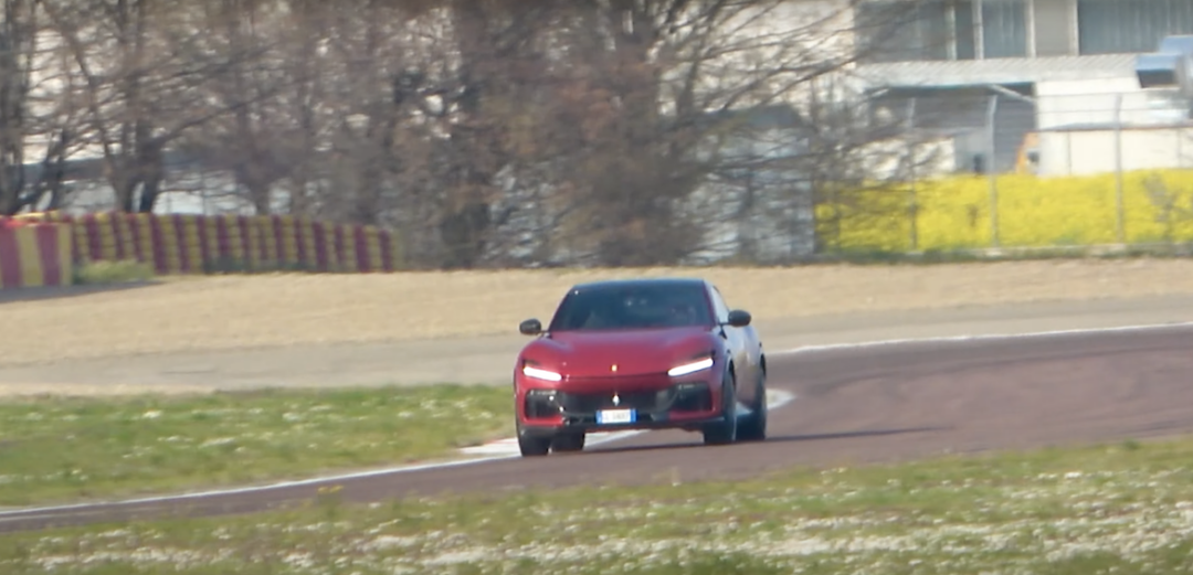 Watch a Ferrari Purosangue being thrashed around a racetrack