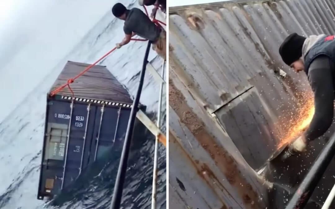 Fishermen find container floating in sea and open it up to find most ...