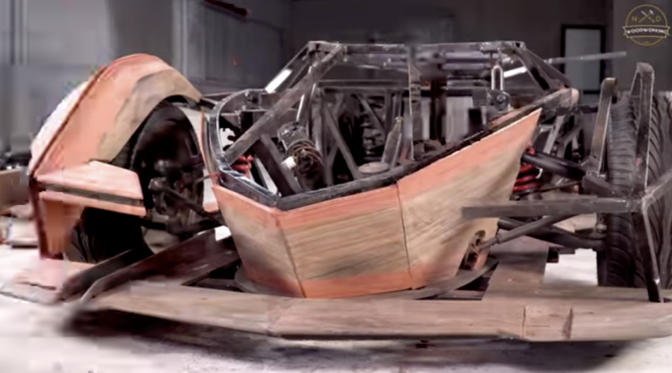 Dad builds insanely cool Lamborghini Vision GTout of WOOD