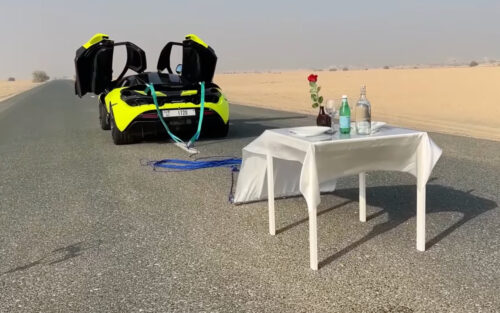 McLaren 720S attempts the impossible tablecloth trick
