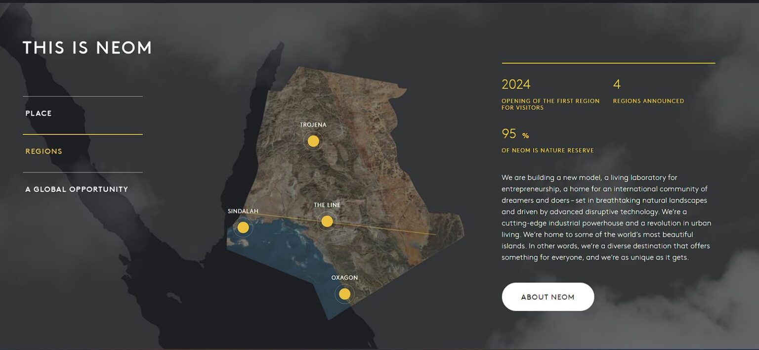 Neom and 'The Line' map shows the enormity of the project