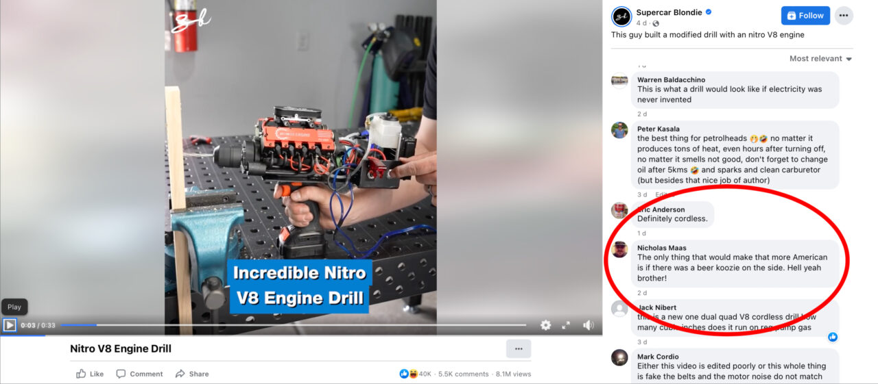 This guy just built a nitro V8 engine drill and it's insane