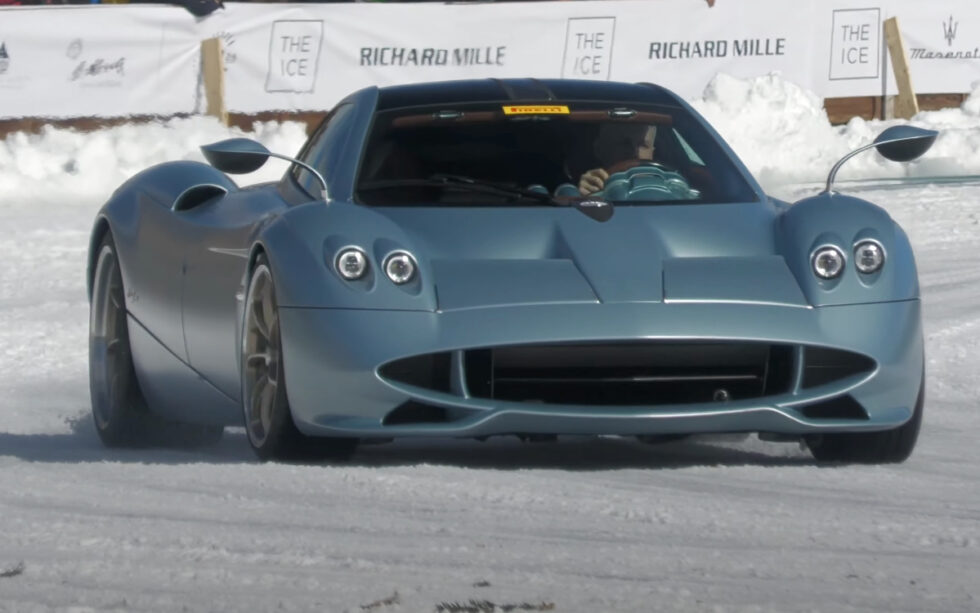 $7.4m Pagani Huayra Codalunga absolutely tear across the ice