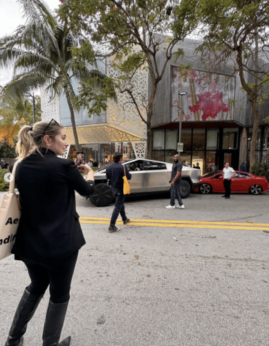 Pharrell Williams struggles to park Cybertruck in Miami
