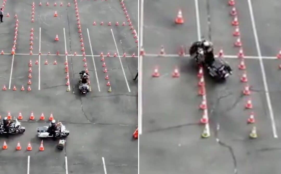 Police officer handles tough speed course like it's nothing