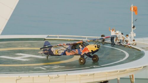 Red Bull plane attempts to land on HELIPAD 700ft in the air
