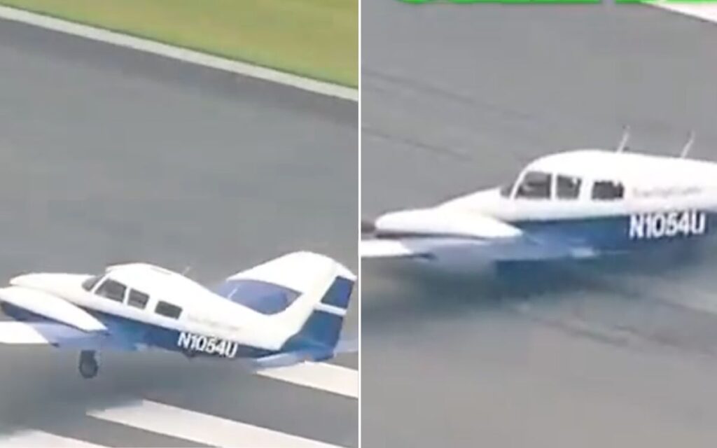 Student pilot lands plane without front landing gear