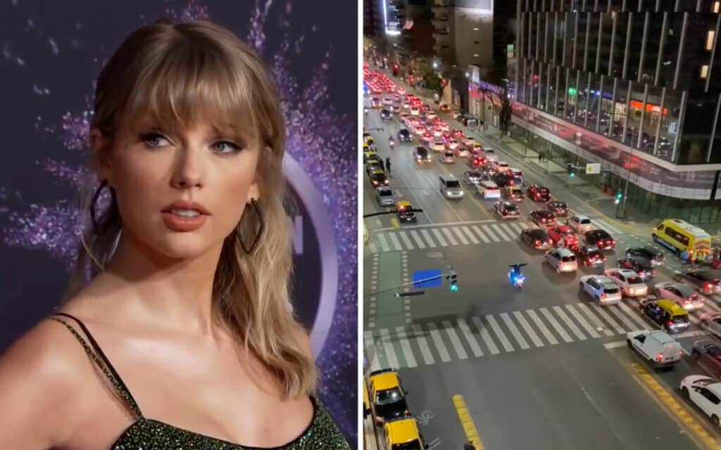 Watch Taylor Swift stop traffic in Presidential-like escort