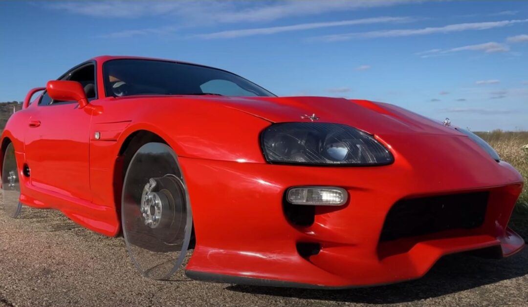 This Supra is fitted with transparent wheels, and they work