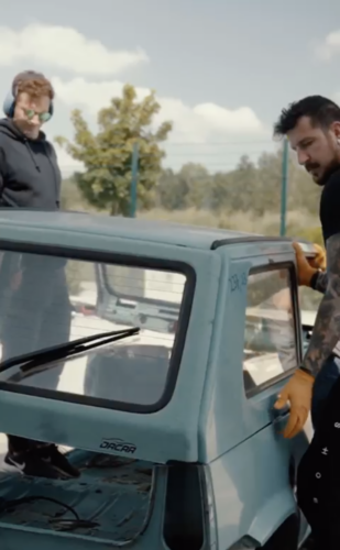 World's lowest car is a Fiat Panda that's been cut in half